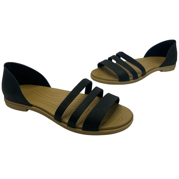 CROCS | Shoes | Crocs Tulum Open Flat Sandal Women Us 7 Strappy Slip On ...
